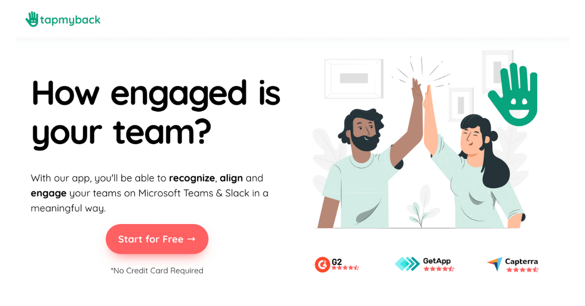 Tap My Back App - Employee Recognition | On Microsoft Teams & Slack